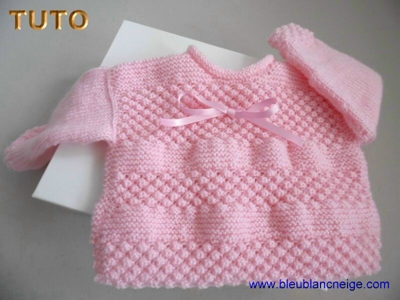 Explications tricot bébé, TUTO, brassière rose astra Explications tricot bébé, TUTO, brassière rose astra